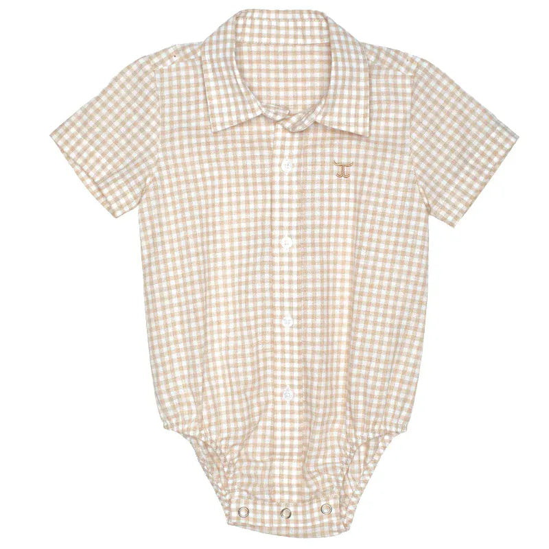 Just Country Romper Infant Frankie Full Button Small Check – Gympie ...