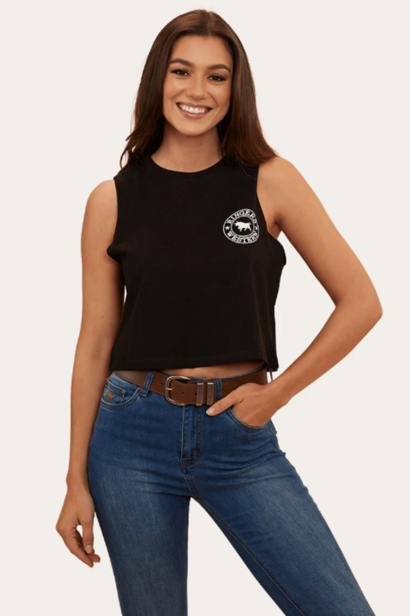 Ringers Western Tank Top Womens Signature Bull Crop – Gympie ...