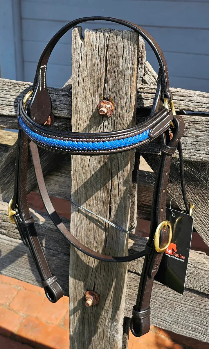 Toprail Bridle with Blue Plait browband (HS-001-RB-HB) – Gympie ...
